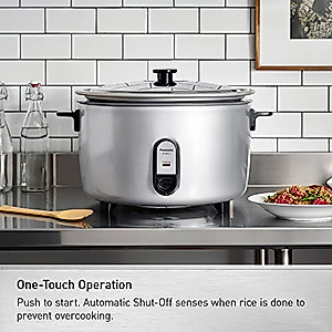 Panasonic Commercial Rice Cooker, 208V Extra-Large Capacity 80-Cup (Cooked), 40-Cup (Uncooked) with One-Touch Operation - SR-GA721L - Silver
