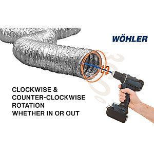 Wohler Rotary Brush M10-50' | Air Duct & Dryer Vent Cleaning Tool | Drill Powered | Easy Operation | for Residential & Commercial Use | Incl. Brush Head