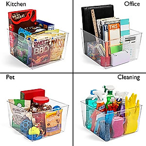 ClearSpace Clear Plastic Storage Bins – XL 6 Pack Perfect Kitchen or Pantry Organization Fridge Organizer and Storage Bins, Cabinet Organizers