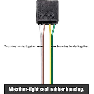 AUTOMAJOR 4 Pin Trailer Light Wire Harness Extension 1ft - 18AWG Cooper Core Wire with Male and Female PVC Plug - Replacement for All Types Trailer Boat RV Track Snowmobile Watercraft