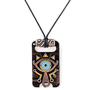 MEETCUTE Vintage Unisex Necklace,The Legend of Zelda Breath of The Wild Sheikah Eye Dog Tag Necklace Cosplay