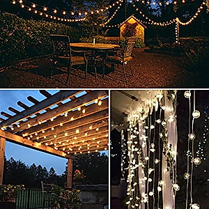 CHYParty Outdoor String Lights, 25Ft G40 Globe Patio Lights, 27 Waterproof Clear Glass Bulbs, Indoor Outside Balcony Apartment Backyard Porch Christmas Party Decor