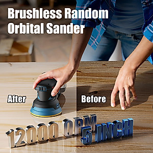 5" Orbital Sander for Makita 18V LXT Li-ion Battery, Palm Sander with Brushless Motor, Electric Hand Sander for Woodworking and Polishing(Battery Not Included)