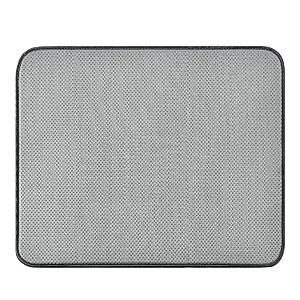 SUBEKYU Dish Drying Mat for Kitchen Counter, Microfiber Absorbent Dishes Drainer/Rack Pads under Sink, 19.6 by 16.1 inches, Set of 2, Grey, Ripple