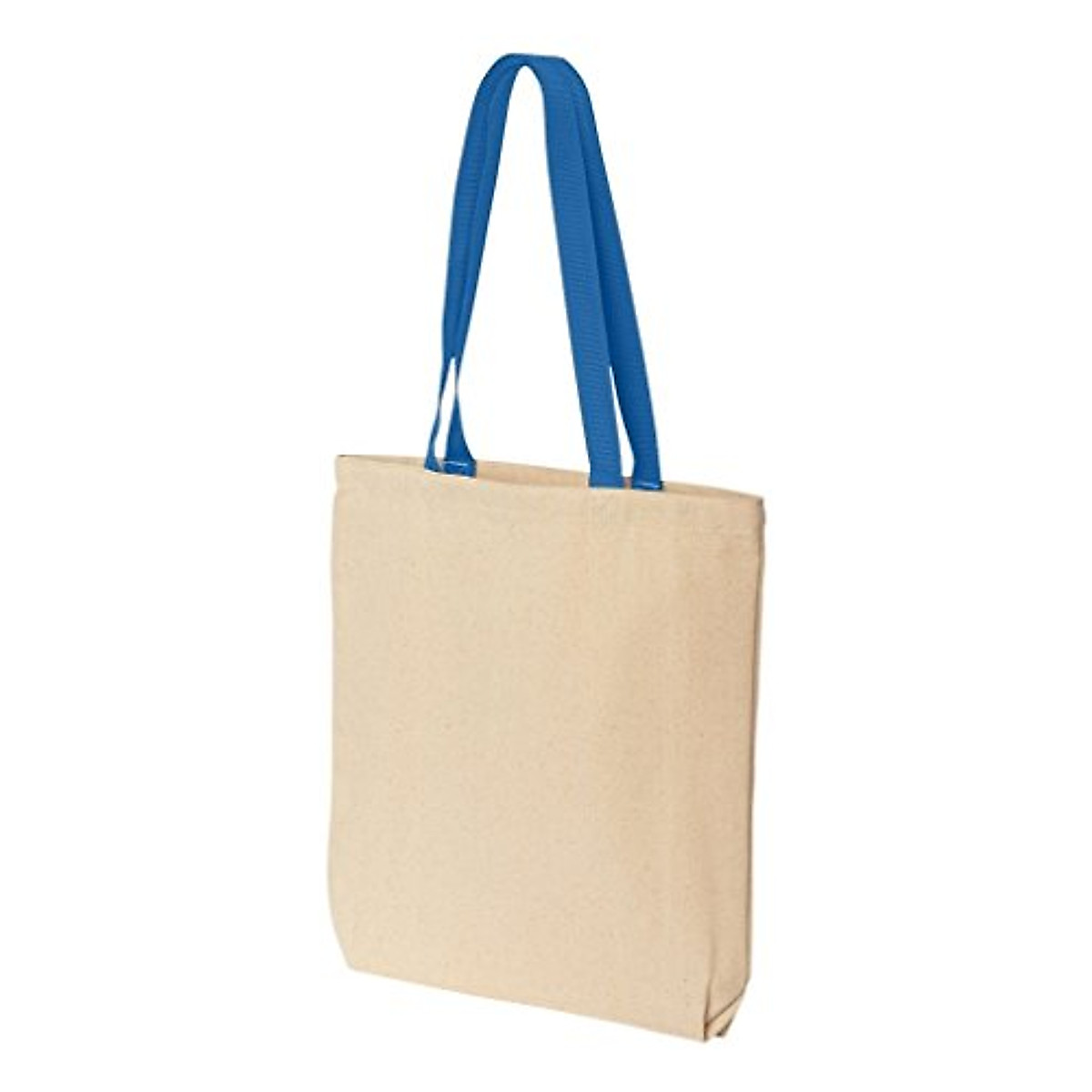shop4ever Canada Leaf Cotton Canvas Tote Canadian Flag Reusable Shopping Bag 10 oz Natural - R Blue 1 Pack Colored Handle