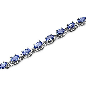 Genuine Oval Cut Tanzanite Tennis Bracelet for Women Crafted in Sterling Silver| 7.25 inches|Bracelets for Women