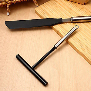 DOITOOL Crepe Spreader and Spatula Set - Stainless Steel Crepe Spreader Tool - Crepe Spatula Crepe Maker Accessories for Crepe Pan, Injera Maker, Pancake Maker