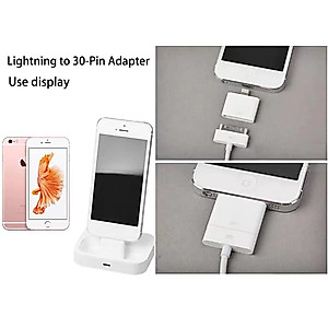 Lightning to 30-pin Adapter，Apple MFi Certified iPhone 8-Pin Male to 30-Pin Female Adapter Charging Sync Converter Connector Compatible iPhone 13/13P/12/11/X/8/7/6P/5S/4/iPad/iPod (No Audio)