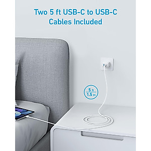 Anker iPhone 15 Charger, Anker USB C Charger Block, 2-Pack 20W Fast Wall Charger for 15/15 Pro/Pro Max/iPad Pro and More, with 2 Pack 5 ft USB-C Cable
