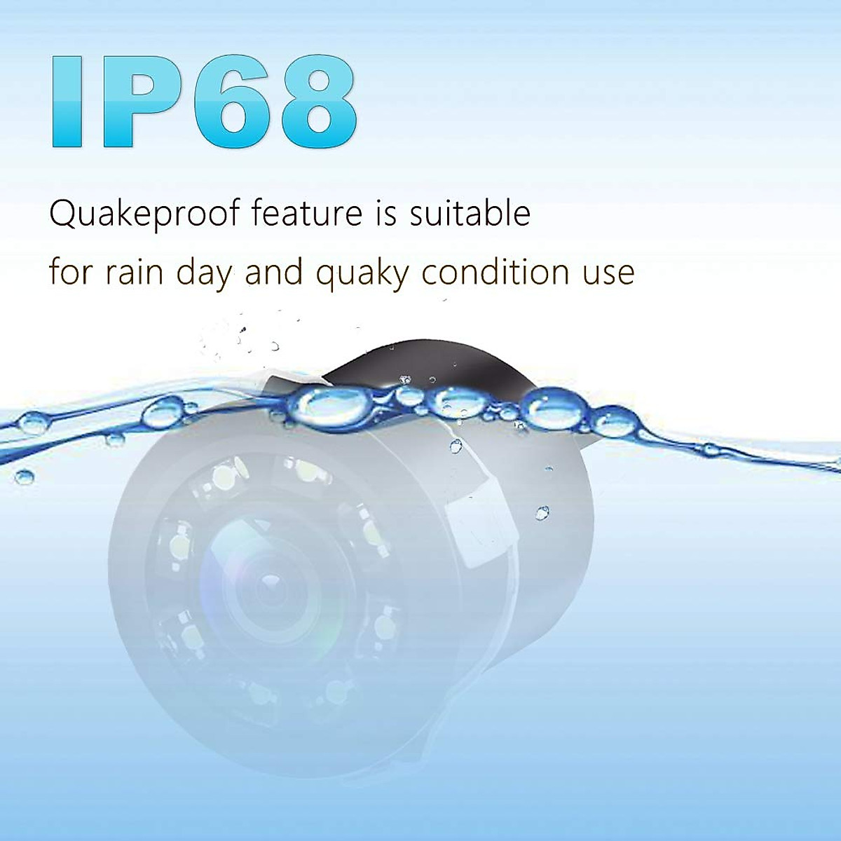 Backup Camera, JPP Embedded Front/Rear View Camera Waterproof Reverse Camera, IR Night Vision Reverse Camera Parking Guide Line & Screen Mirror Image on/Off for Truck, Car, Travel Trailer.