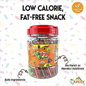 Apexy Jelly Straws, Fruit Jelly Filled Strips, Tiktok Candy Trend Items, Assorted Fruit Jelly Sticks, 35.27oz (1000g)