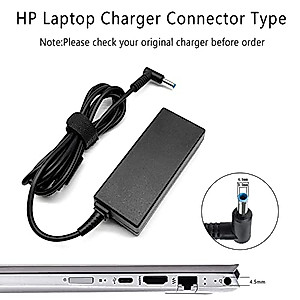 45W 19.5V 2.31A for HP Laptop Charger Blue Tip, HP Pavilion x360 11 13 15, Zbook 14u G4 G5 15u 15 G3, 15-f111dx 15-f211wm 15-f233wm 15-f278nr 15-r052nr 15-r132wm with Power Cord