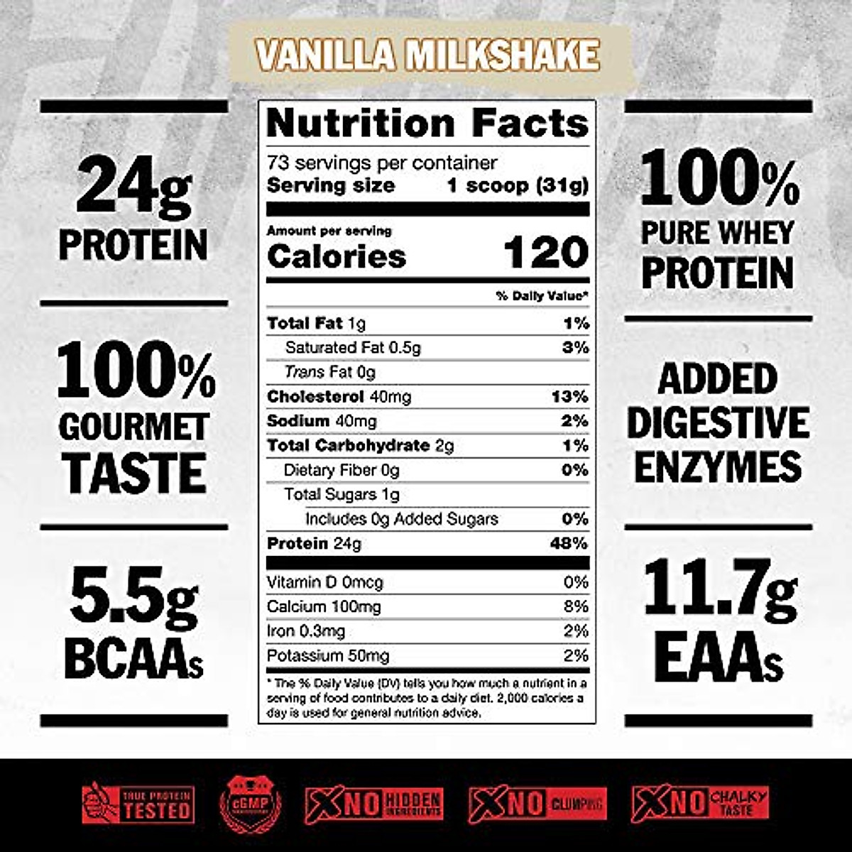 Mutant Pro - Triple Whey Protein Powder Supplement - Time-Released for Enhanced Amino Acid Absorption - Decadent Gourmet Flavors (Vanilla Milkshake, 5 lbs)