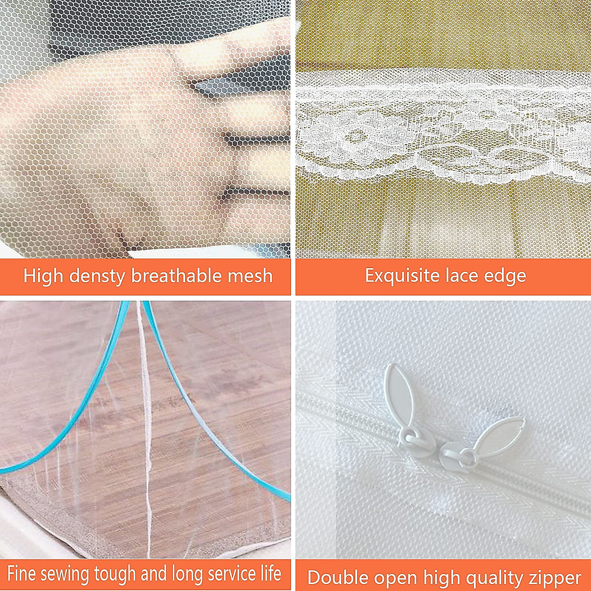 Mosquito Net for Bed,Pop-Up Mosquito Tent Portable Folding Design with Net Bottom,Suit for Patio Bedroom Camping Trips (79 x71x59 inch)