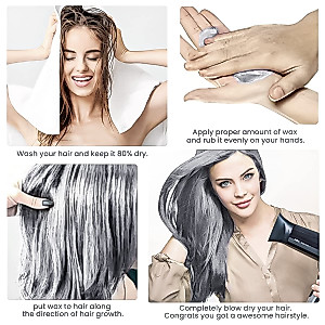 VOLLUCK Temporary Hair Color Wax, Sliver Gray HairWax Color Natural Hair Dye Hair Styling Clays Ash for Halloween，Christmas, Cosplay, Party 4.23 oz (Sliver Gray)…
