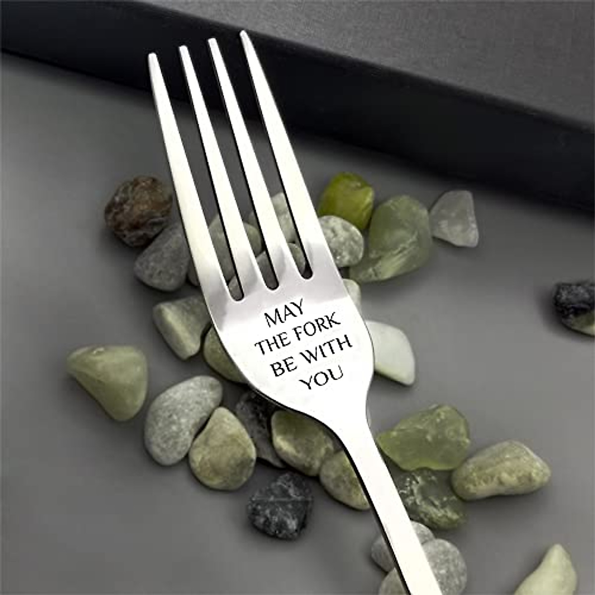 May The Fork Be With You Dinner Fork Funny Engraved Dinner Fork Easter Basket Stuffers for Kids Him Her Boyfriend Girlfriend Husband Wife