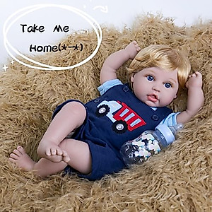 Aori Reborn Baby Dolls Boy Lifelike Reborn Toddler Doll 22 Inch Weighted Reborn Baby with Baseball Toy and Doll Accessories Birthday Gift for Children Age 3