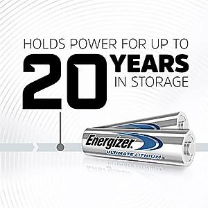 Energizer AA Lithium Batteries, World's Longest Lasting Double A Battery, Ultimate Lithium (2 Battery Count) - Packaging May Vary