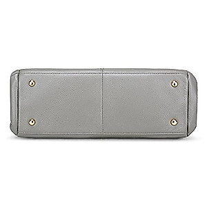 AINIMOER Womens Genuine Leather Vintage Tote Shoulder Bag Top-handle Crossbody Handbags Large Capacity Ladies' Purse (Gray)