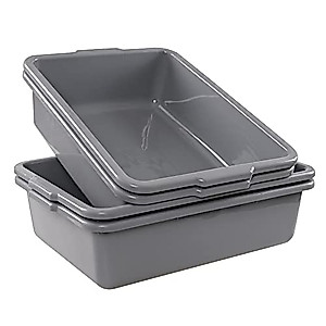 Sandmovie 25 L Commercial Bus Tubs, Plastic Utility Bus Box, 4-Pack