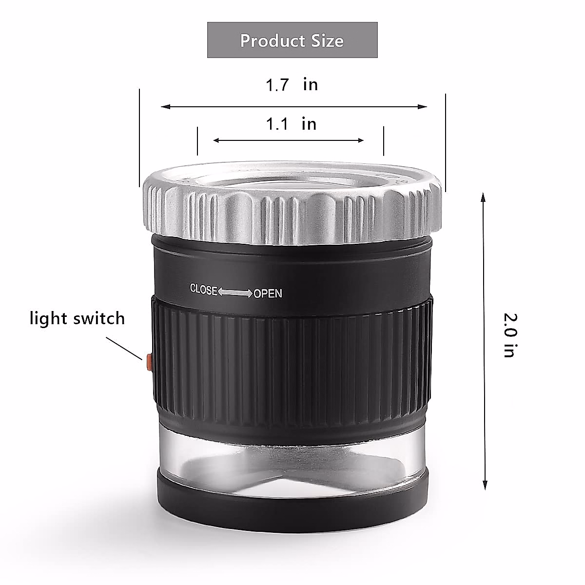 30X Loupe Magnifier,Adjustable Focal Length Magnifier,Foldable Jewelry Magnifier Glass for Textile Optical,Embroidery,Circuit Board,Coins,etc.