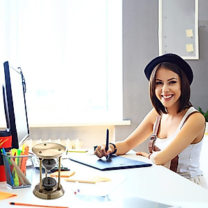 SuLiao 1 Minute Sand Timer Hourglass,Small Brass Sand Clock 1 Min, Retro Black Sand Watch,Vintage Reloj De Arena 1 Min, Metal Unique Hour Glass Sandglass for Office Desk Home Gifts Kitchen Decorative