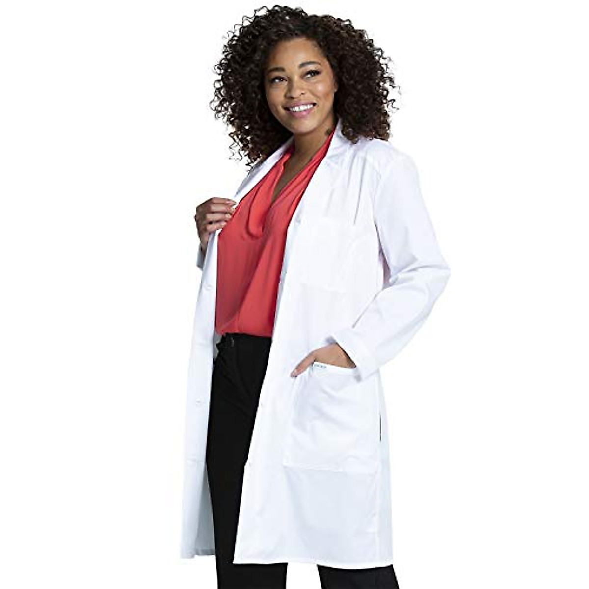 Cherokee Women Scrubs Lab Coat 37" CK421, M, White