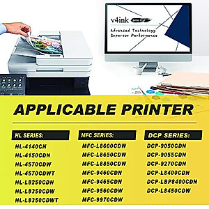 v4ink Compatible High Yield Brother TN336 TN315 TN310 TN331 Black Toner Cartridge for Brother TN-315 TN-336 BK Toner HL-L8350CDW HL-4150CDN HL-L8350CDWT MFC-L8850CDW MFC-9970CDW Printer (New Version)