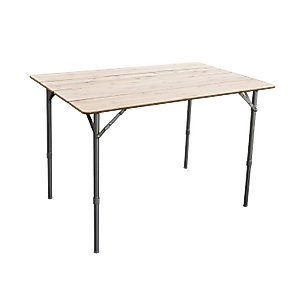 Buffalo Tools FFBAT40 Folding Bamboo Adj Table 40In, Brown