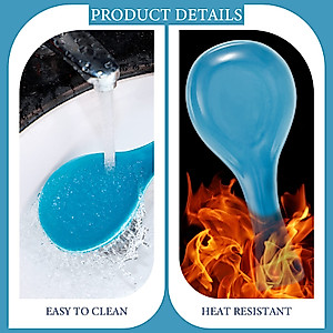 Patelai Ceramic Spoon Rest Spoon Holder Stovetop Spoon Holder for Kitchen Stove Coffee Bar Accessories (Blue)