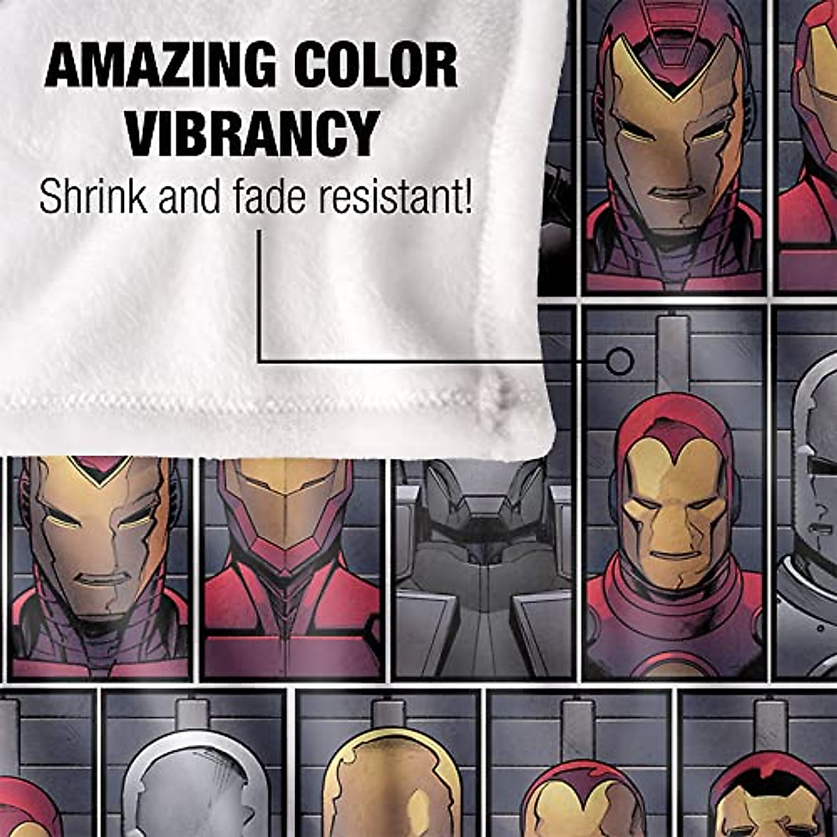 Marvel Iron Man Blanket, 50"x60", Collection of Iron, Silky Touch Super Soft Throw Blanket