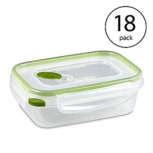 STERILITE 0311 Ultra Seal 3.1 Cup Rectangle Food Storage Container, Clear Green, See Through Lid & Base With New Leaf Accents
