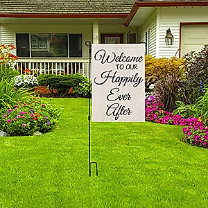 Newlyweds Gift Welcome To Our Happily Ever After House Flag Wedding Gift for Bride and Groom (Welcome Happily Ever After)