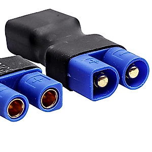 Hobbypark T Plug Deans Style to EC3 Connector Plugs Adapter RC Lipo Battery Charger Conversion with Battery Straps