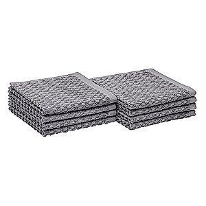 Amazon Basics 100% Cotton Terry Kitchen Dish Cloths, Popcorn Texture - (Pack of 8) Grey,