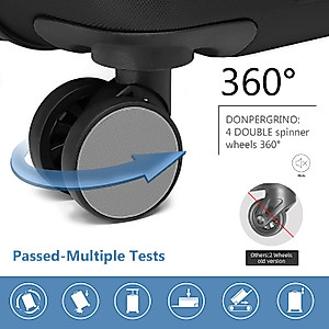 LARVENDER Luggage Sets for Women 5 Piece Hardside Expandable Suitcases with Wheels TSA Lock, Lightweight Travel Carry On Suitcase Set with Cosmetic Case, Black Brown