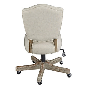 Linon Kelsey White Office Chair - Color:Natural Natural