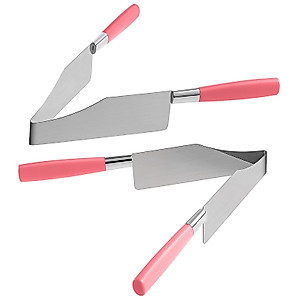 DOITOOL 2pcs Cake Slicer Cutters, Stainless Steel Cake Slicer cutter,metal cutter Pie Knife Cake Lifter Tools Professional Pastries Divider for Cakes Pie Desserts Pizza (Random Color Blue Or Pink)