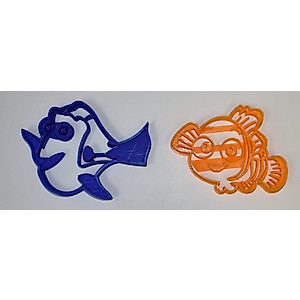 INSPIRED BY FINDING DORY NEMO FISH MOVIE CHARACTERS SET OF 2 COOKIE CUTTERS MADE IN USA PR1046