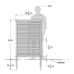 Enclo Privacy Screens EC18013 4.5ft H x 3ft W Alpine Outdoor Privacy Fence Panel Screen No Dig WoodTek Vinyl Kit (2 Panels), Charcoal