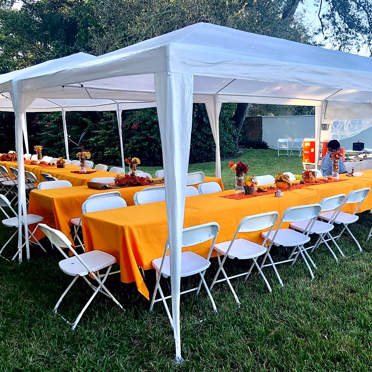 HCY 10'x30' Party Tent Heavy Duty Outdoor Gazebo Canopy with 8 Removable Sidewalls for Outdoor Wedding, BBQ, Camping, Backyard (White)