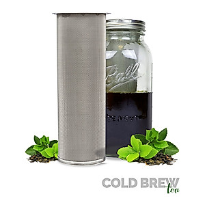 Altura The TUBE+ Cold Brew Coffee Maker | Cold Brew Coffee Filter for Wide Mouth Mason Jar | Stainless Steel Cold Brew Filter The TUBE+ (64oz/2qt)
