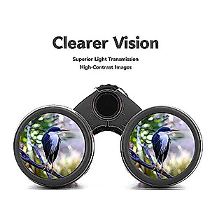 Vanstarry Compact Binoculars for Kids Bird Watching Hiking Camping Fishing Accessories Gear Essentials Best Toy Gifts for Boys Girls Children Toddler Waterproof 5X30 Optical Lens Including Compass