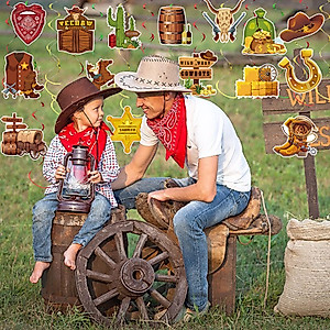 36Pcs West Cowboy Themed Party Hanging Swirl Wild Western Birthday Decor Cowboy Themed Party Swirls Streamers Supplies for Boys Baby Shower Ceiling Decorations