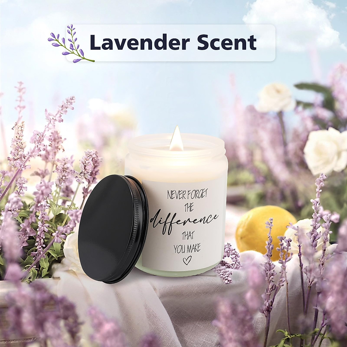 Thank You Gifts for Women, Appreciation Gifts for Teacher, Coworker, Boss, Nurse, Employee, Chaos Coordinator, Funny Farewell & Retirement Gift Ideas - Personalized Lavender Soy Wax Candle (7oz)