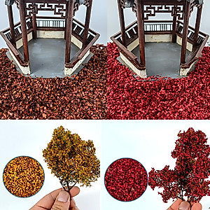 Cayway Realistic Miniature Leaves,4 Pack Shrink Model Scenery Leaf, 4 Color Simulation Leaves for DIY Railway Fairy Garden Simulation Vine for Fairy Garden Diorama Scenery Landscape Layout