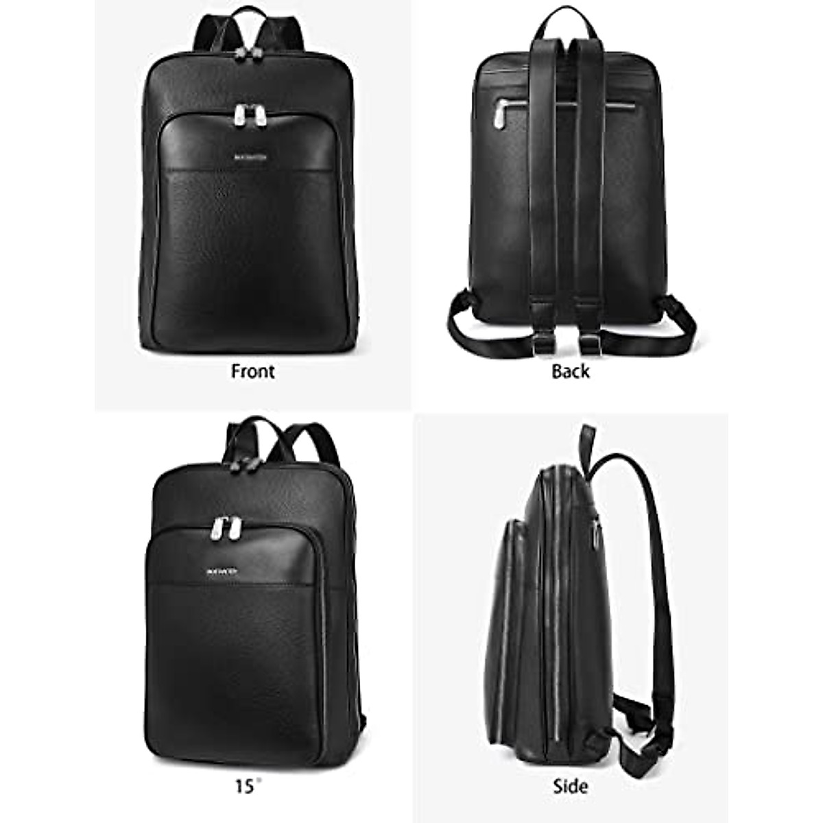 BOSTANTEN Leather Laptop Backpack for Women 15.6 inch Computer Bag Travel Work Daypack Large Size Bag