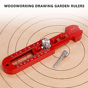 CDIYTOOL Wood Scriber Tool,Woodworking Compass Scriber Aluminum Alloy Adjustable Arc Drawing Ruler Drawing Circle Ruler Marking Gauge Metric and Inch Dual-Scale Fixed-Point Marking Carpenter Tools