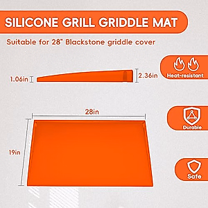 Lecivan 28" Silicone Griddle Mat for Blackstone, Full-Edge Griddle Covers for Blackstone Grill Accessories, Silicone All-Season Griddle Protective Mat for Outdoor Grilling