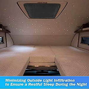 Safoner RV Roof Vent Skylight Insulator Cover, Sun Blackout Fabric for Camper (16 x 16 inch)- Black